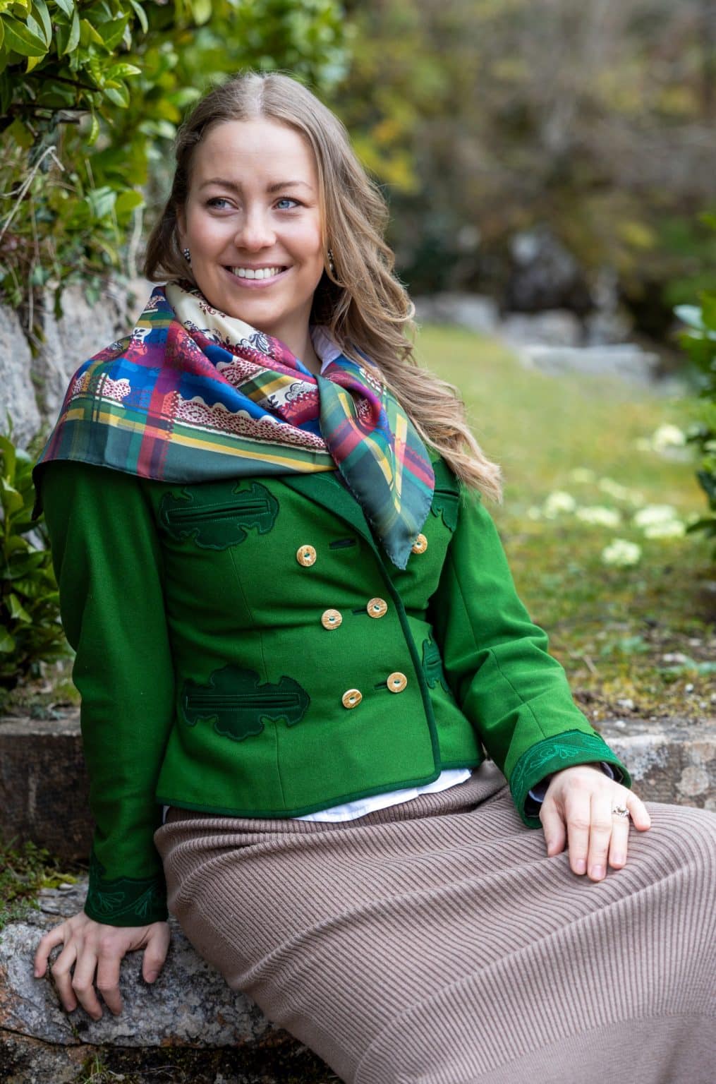 Modernes Trachten Dreieckstuch Nicole Grün - Mautner Drucke Webshop